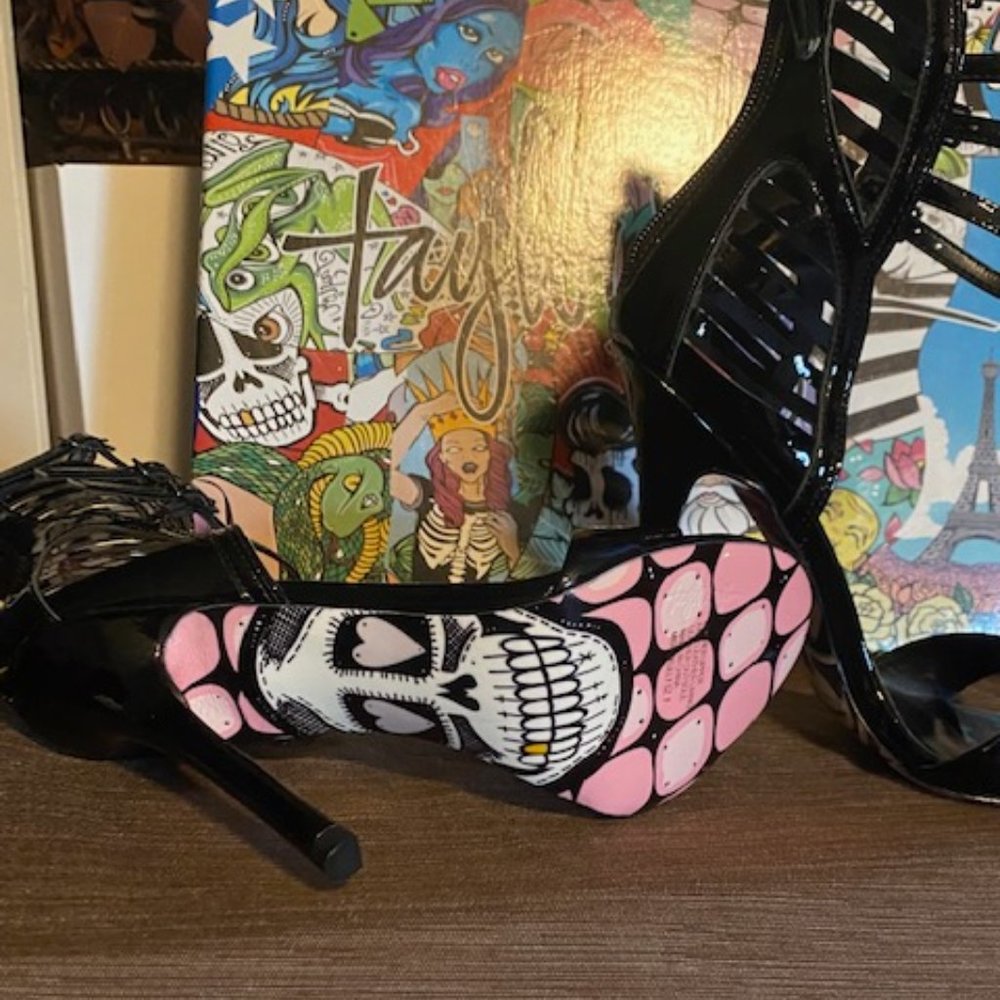 Taylor Says Miss Skully Stiletto Heels Ankle Straps N… - Gem